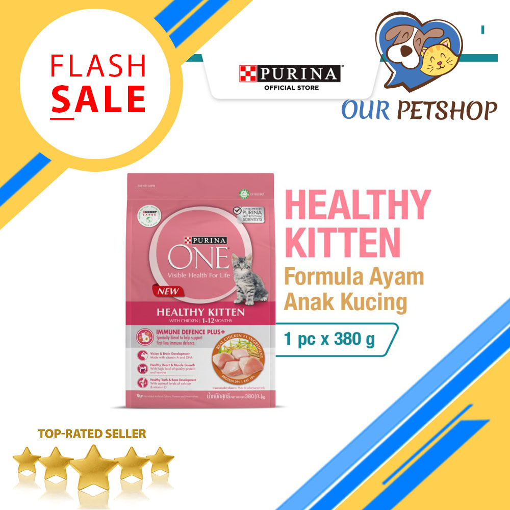 Jual Purina ONE Healthy Kitten dan Adult Makanan Kering Kucing 380gr ...