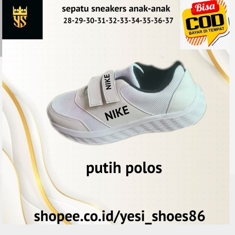 Jual Sepatu Running Putih Polos Cowok/Cewek PAUD/TK/SD | Shopee Indonesia