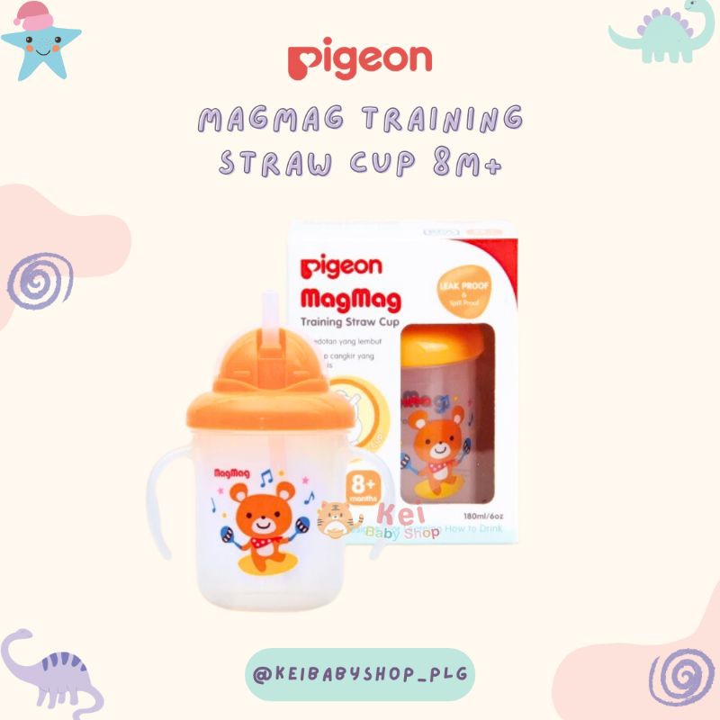 Jual Pigeon MagMag Training Straw Cup 8m+ / Cangkir Bayi Belajar Minum ...