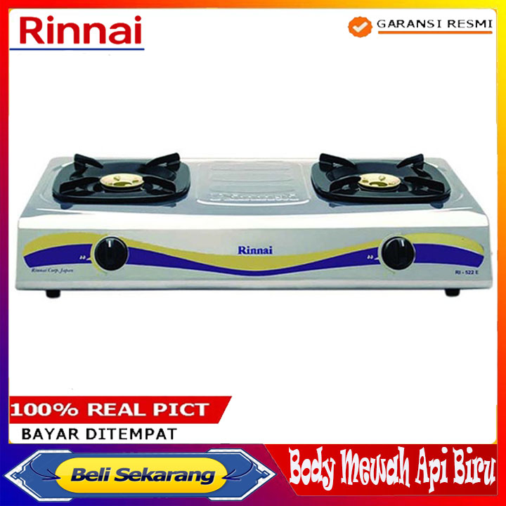 Jual Kompor Gas Rinnai RI 522E Stainless Kompor Gas 2 Tungku Stainless ...