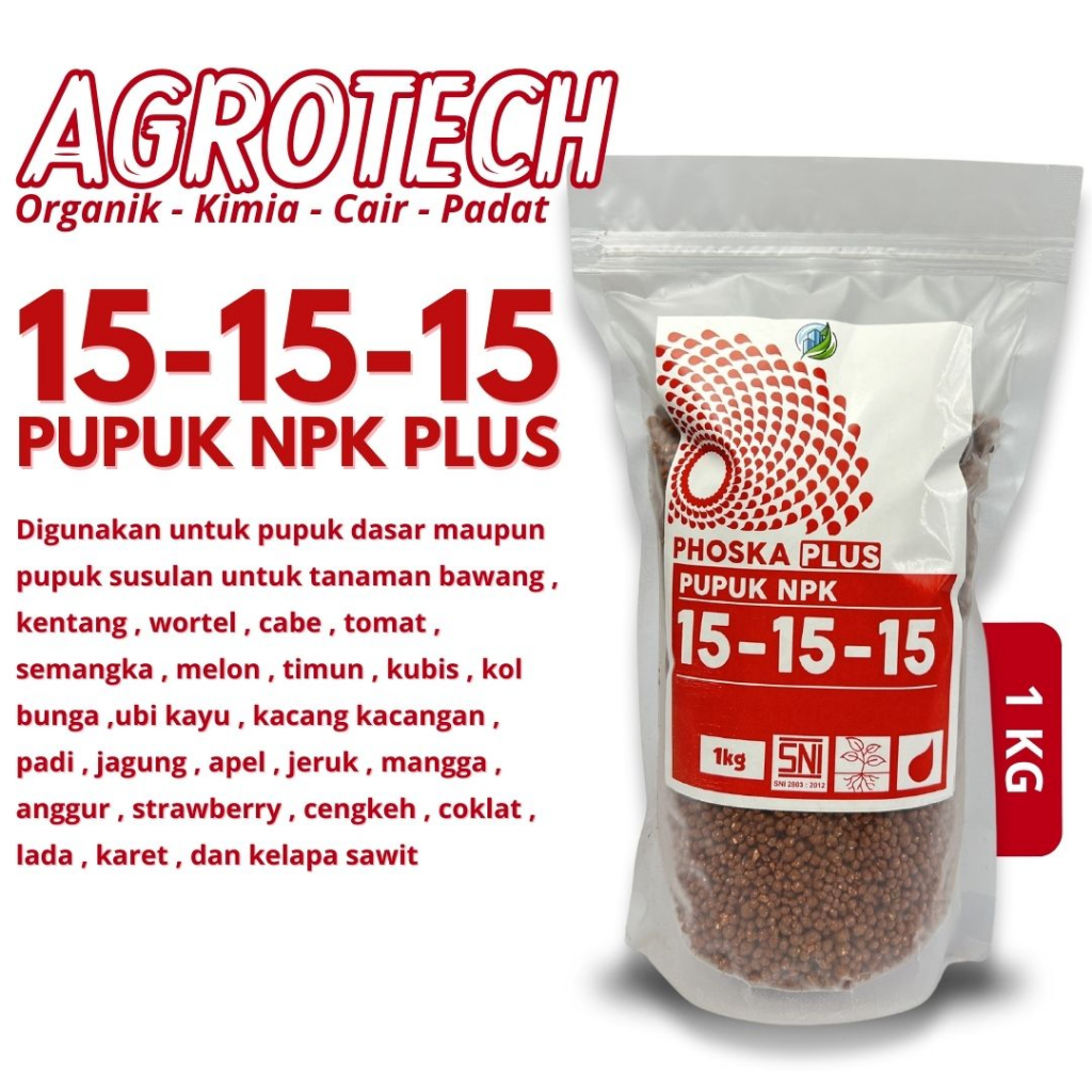 Jual NPK Phoska Plus 15 15 15 Kemasan 1000 gr Pupuk Pemicu Pertumbuhan ...
