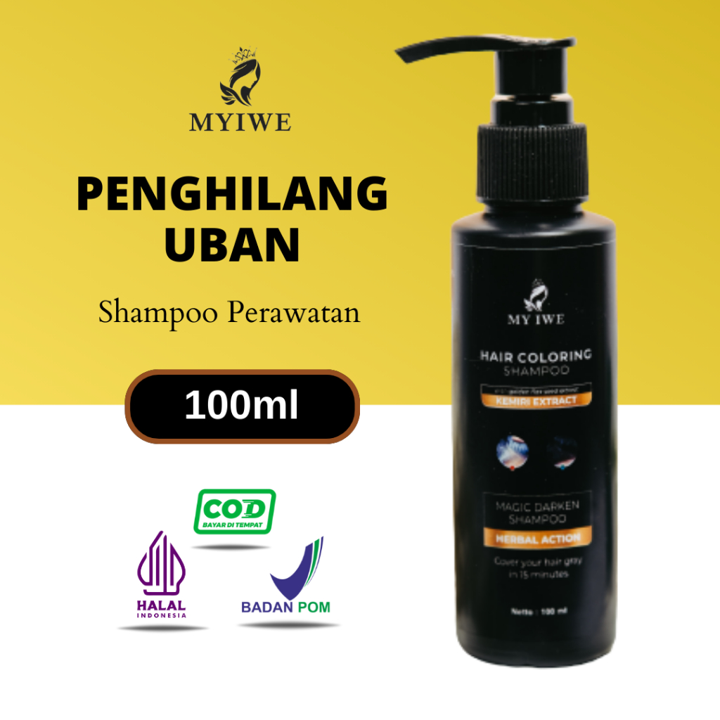 Jual My Iwe Shampo Penghilang Uban Black Pewarna Rambut Penghitam Myiwe ...