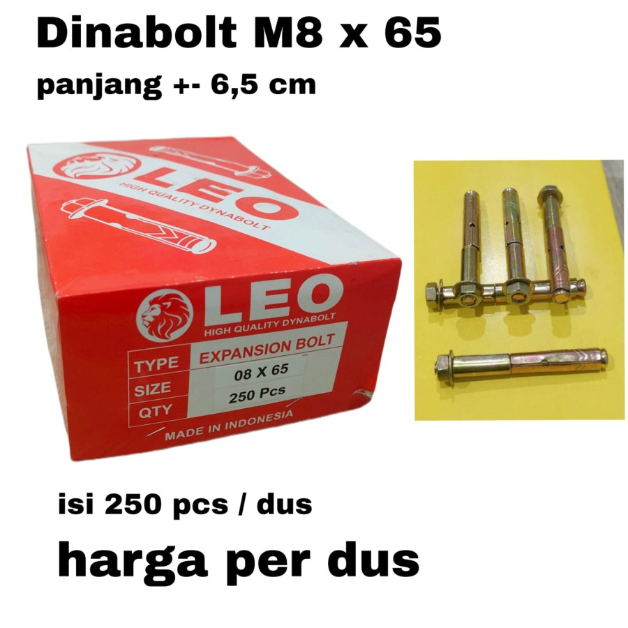Jual Dinabolt LEO 8 x 65 / dinabolt murah / dinabolt per dus | Shopee ...