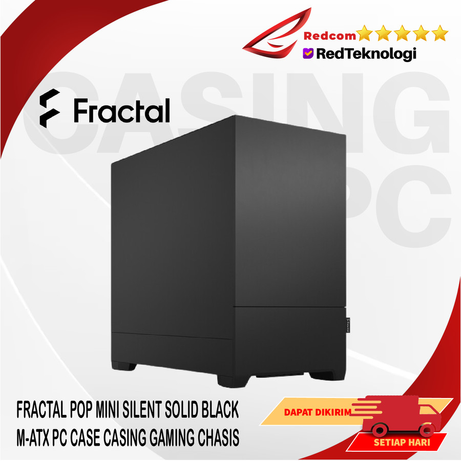 Jual FRACTAL POP MINI SILENT SOLID BLACK M-ATX PC CASE CASING GAMING ...