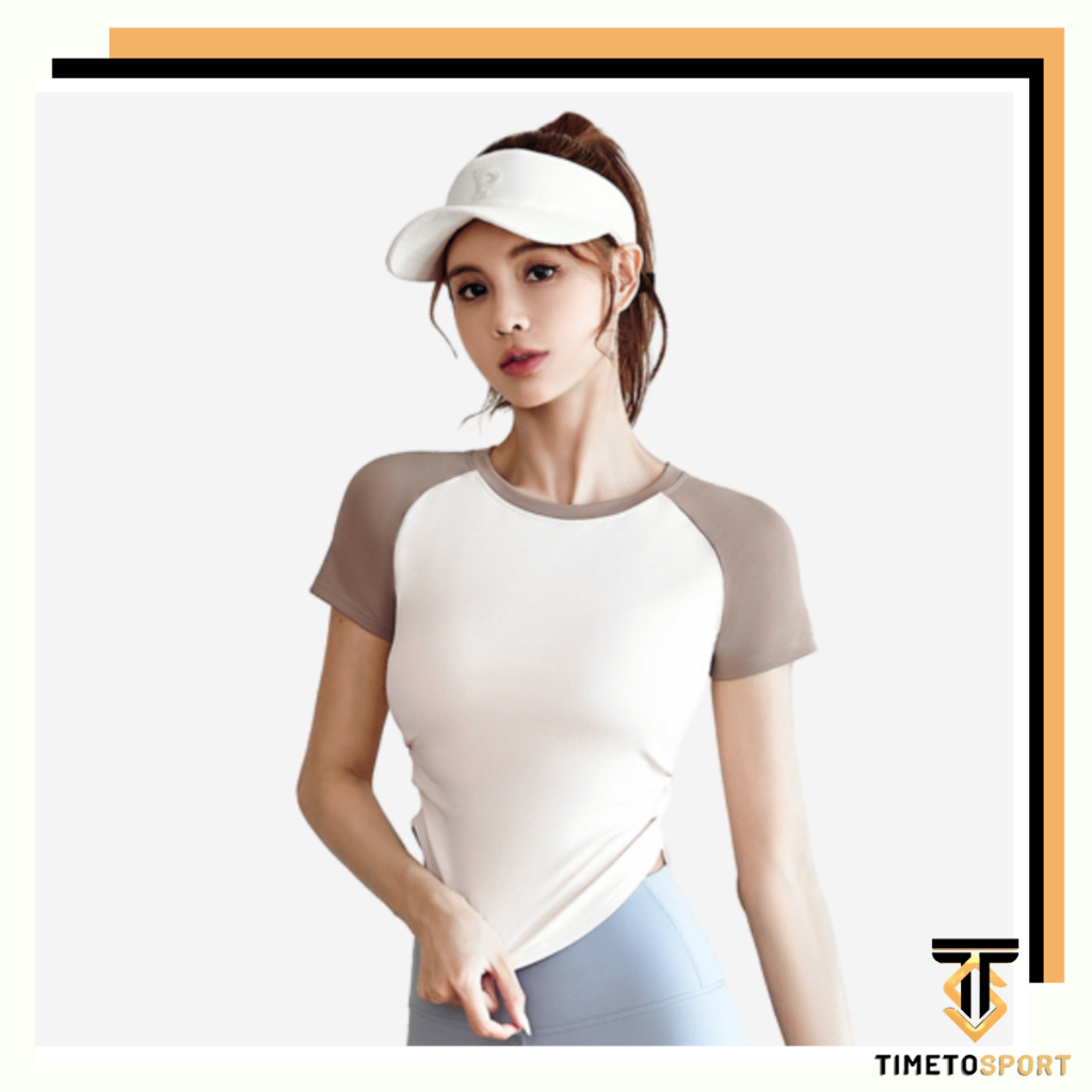 Jual TIMETOSPORT Kaos Olahraga Yoga Kebugaran Atasan Olahraga Wanita Lari, Gym, Fitness, Aerobik ...