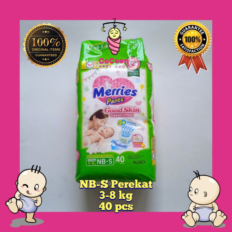 Jual Popok Bayi Meries Merries Pants Good Skin Tipe Celana NBS40 NB 40 ...
