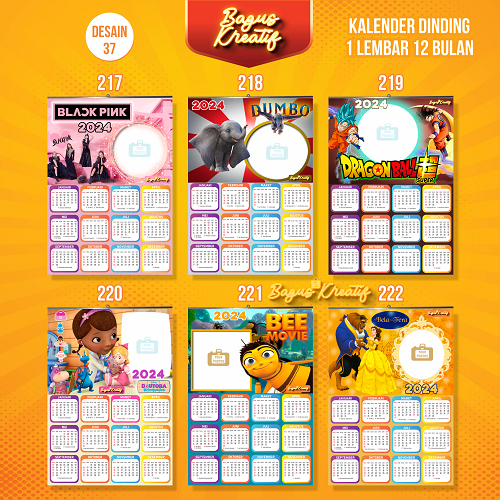 Jual CETAK KALENDER DINDING 2024, KERTAS TEBAL, FINISHING KLEM, BISA ...