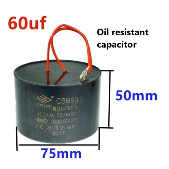 Jual Capacitor CBB60 450V 5% Screw Submersible Pump Oil Resistant (7217 ...