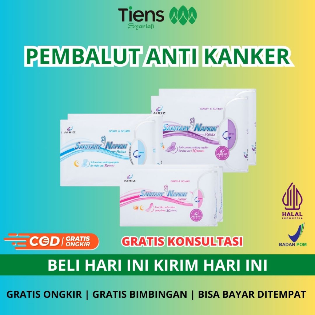 Jual AIRIZ TIENS PEMBALUT HERBAL SEHAT AIRIS SANITARY NAPKIN PANTYLINER ...