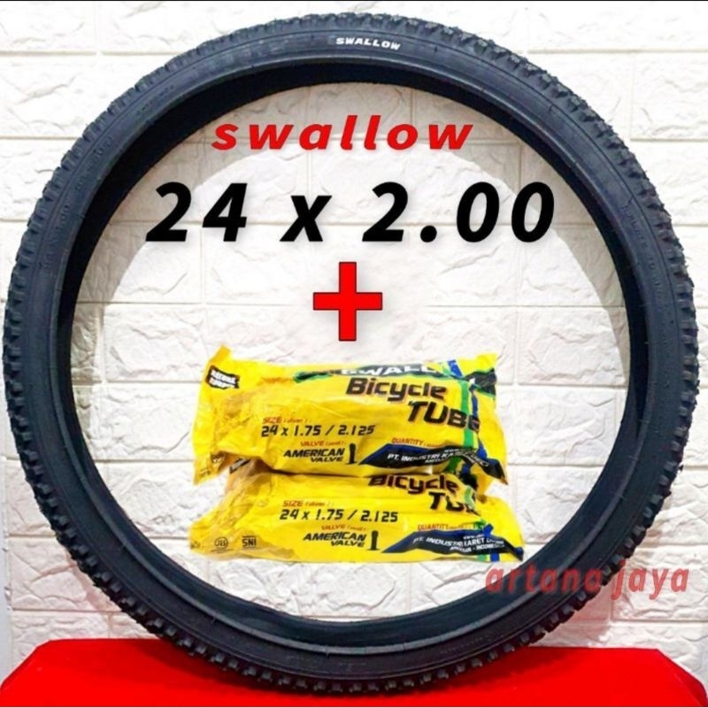Jual Ban sepeda 24x200 swallow luar dalam cocok untuk semua sepeda 24 in | Shopee Indonesia