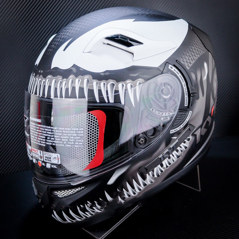 Jual HELM KYT K2 RIDER VENOM BLACK DOFF WHITE FULL FACE | Shopee Indonesia