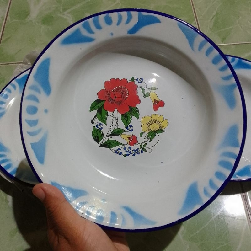 Jual Free bubble PIRING SENG MOTIF BUNGA / PIRING JADUL 22 cm ANTI ...