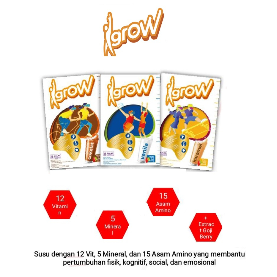 Jual IGrow Susu Bubuk Skim Isi 5 Sachet - Tumbuh Kembang Anak Ekstrak Goji Berry - Nutrisi ...
