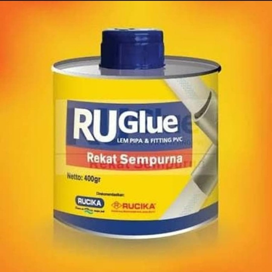 Jual Lem Pipa PVC Ruglue Rucika Truglue Wavin Kaleng 400gr | Shopee ...