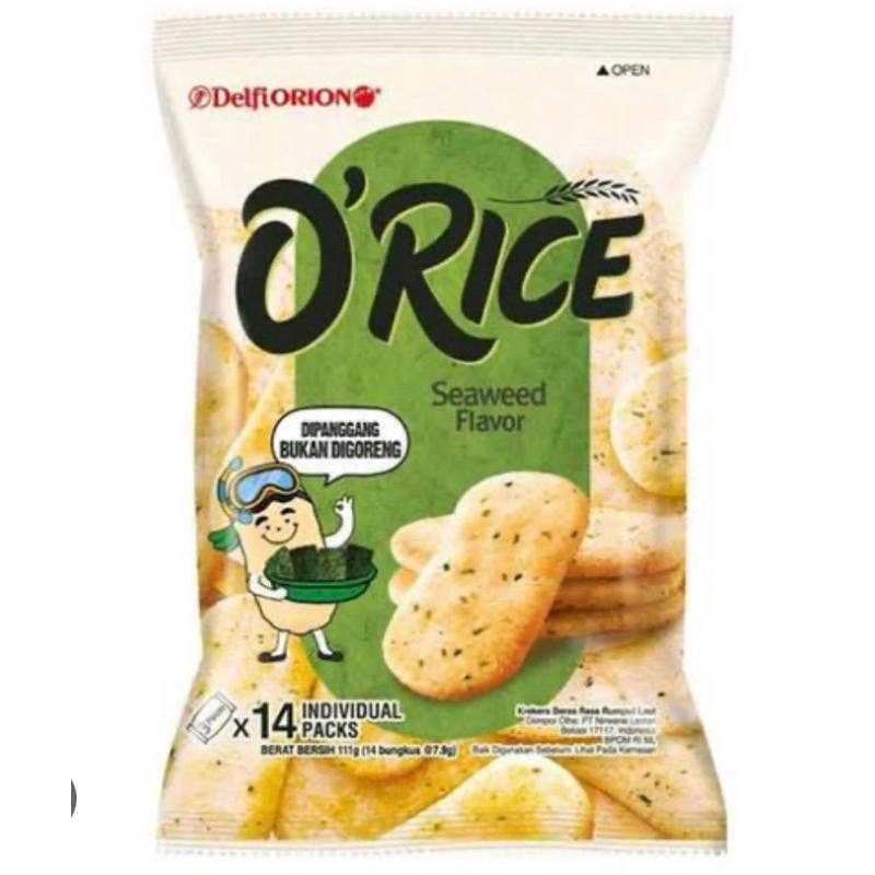 Jual DELFIORION Delfi Orion O’rice crackers snack Beras sweet seaweed ...