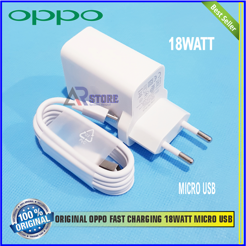 Jual CHARGER OPPO ORIGINAL ASLI 100% 18 WATT FAST CHARGING MICRO USB ...