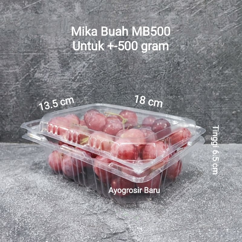 Jual Kotak Mika Buah 500 gram MB500 isi 25 pcs MB 500 Anggur Jeruk Jambu | Shopee Indonesia