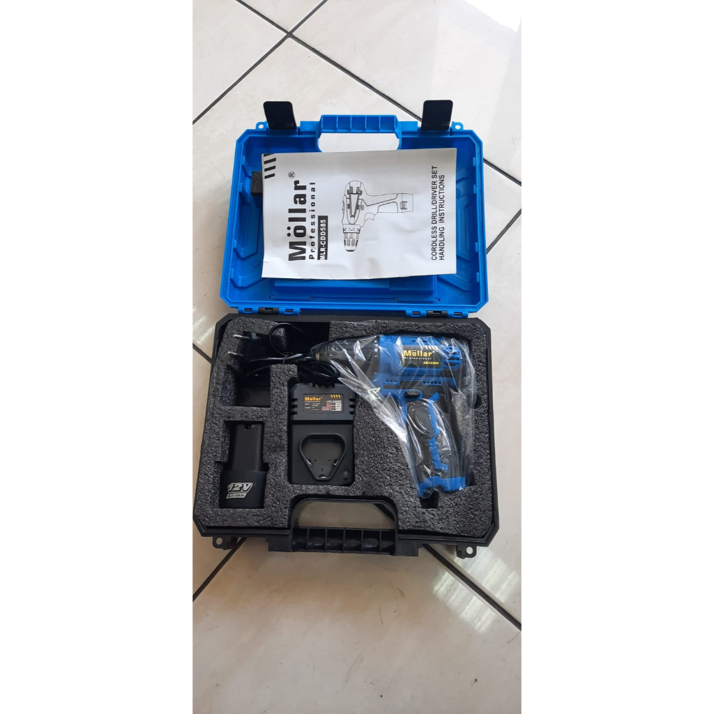 Jual MOLLAR CD12300 Mesin Bor Baterai Brushless 12V Cordless Drill ...