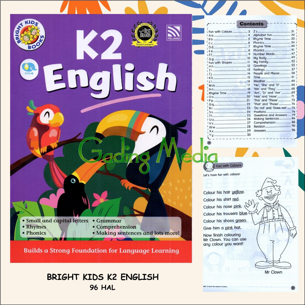 Jual BRIGHT KIDS BOOKS - KINDERGARTEN 2 ENGLISH (Buku Latihan Soal KB ...