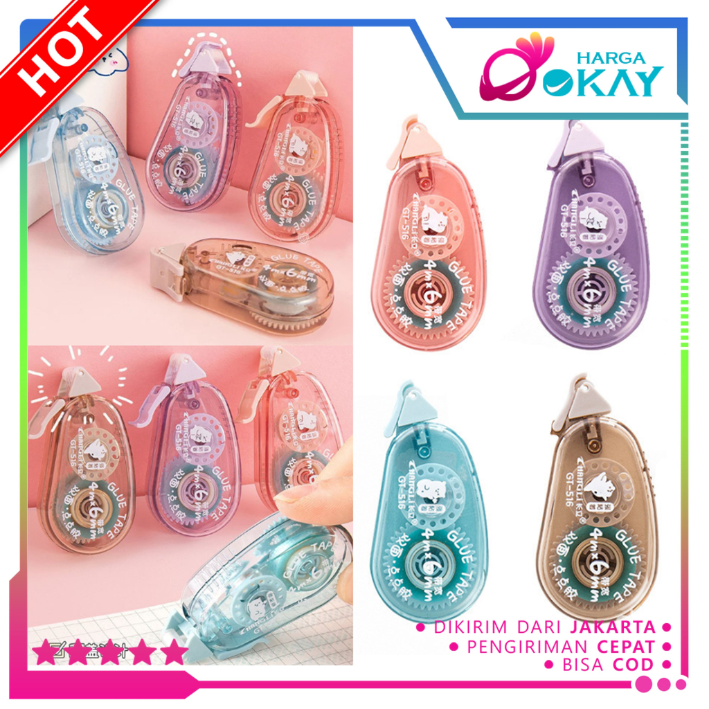 Jual HO Lem Kertas Untuk Journaling Glue Tape Roll 4M Double Tape ...