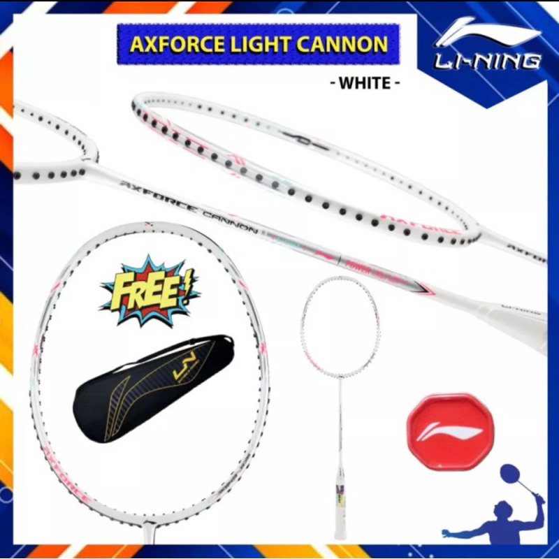 Jual Raket Badminton Original AXFORCE AX FORCE CANNON WHITE | Shopee ...