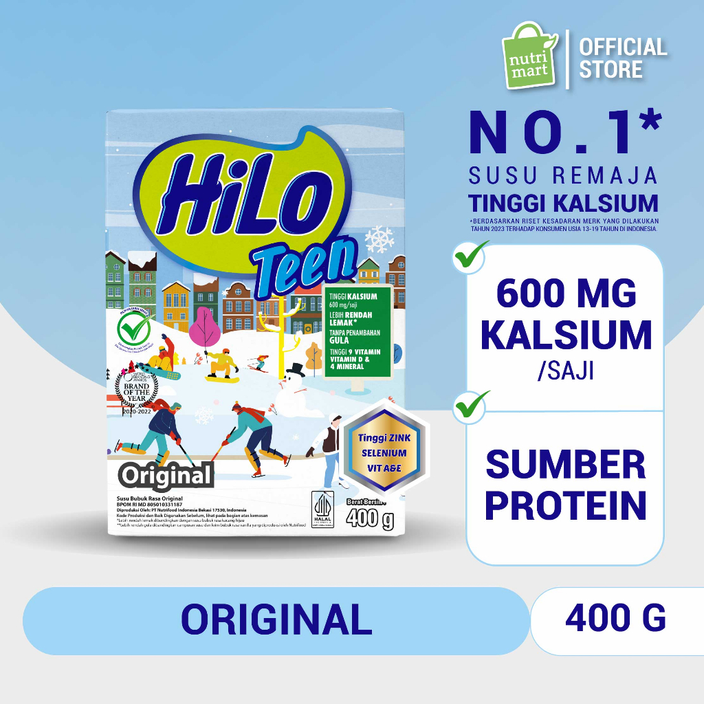 Jual HiLo Teen Original 400g - Susu Tinggi Kalsium Lebih Rendah Lemak ...