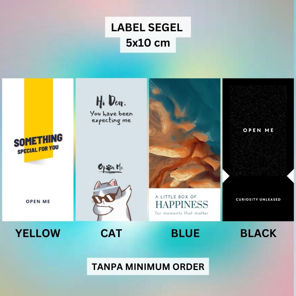 Jual Label 5x10 Christmas Natal Cat Kucing Lucu open me segel box ...