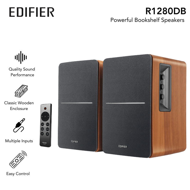 Jual Edifier R1280DBs 2.0 Bluetooth Active Bookshelf Speakers High Performance Powerfull ...