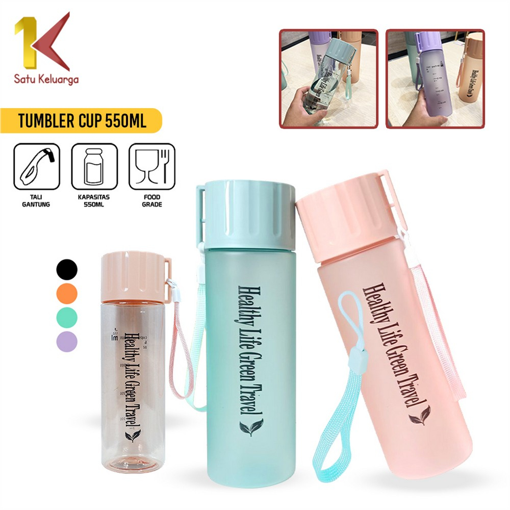 Jual Satu Keluarga Botol Minum Transparan 550ML BPA FREE C909 Botol Minum Doff Plastik Tumbler ...