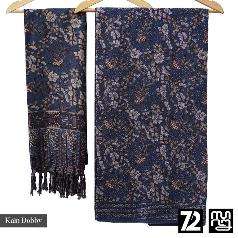 Jual Kain Dan Selendang Premium Motif Burung Warna Biru Midnight Blue ...