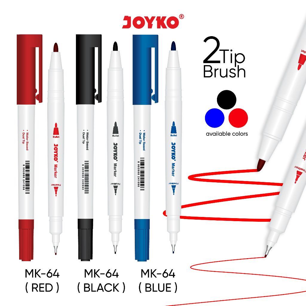 Jual JOYKO PEN COLOUR MARKER DUAL TIP SPIDOL MODEL PEN JOYKO DUA SISI ...