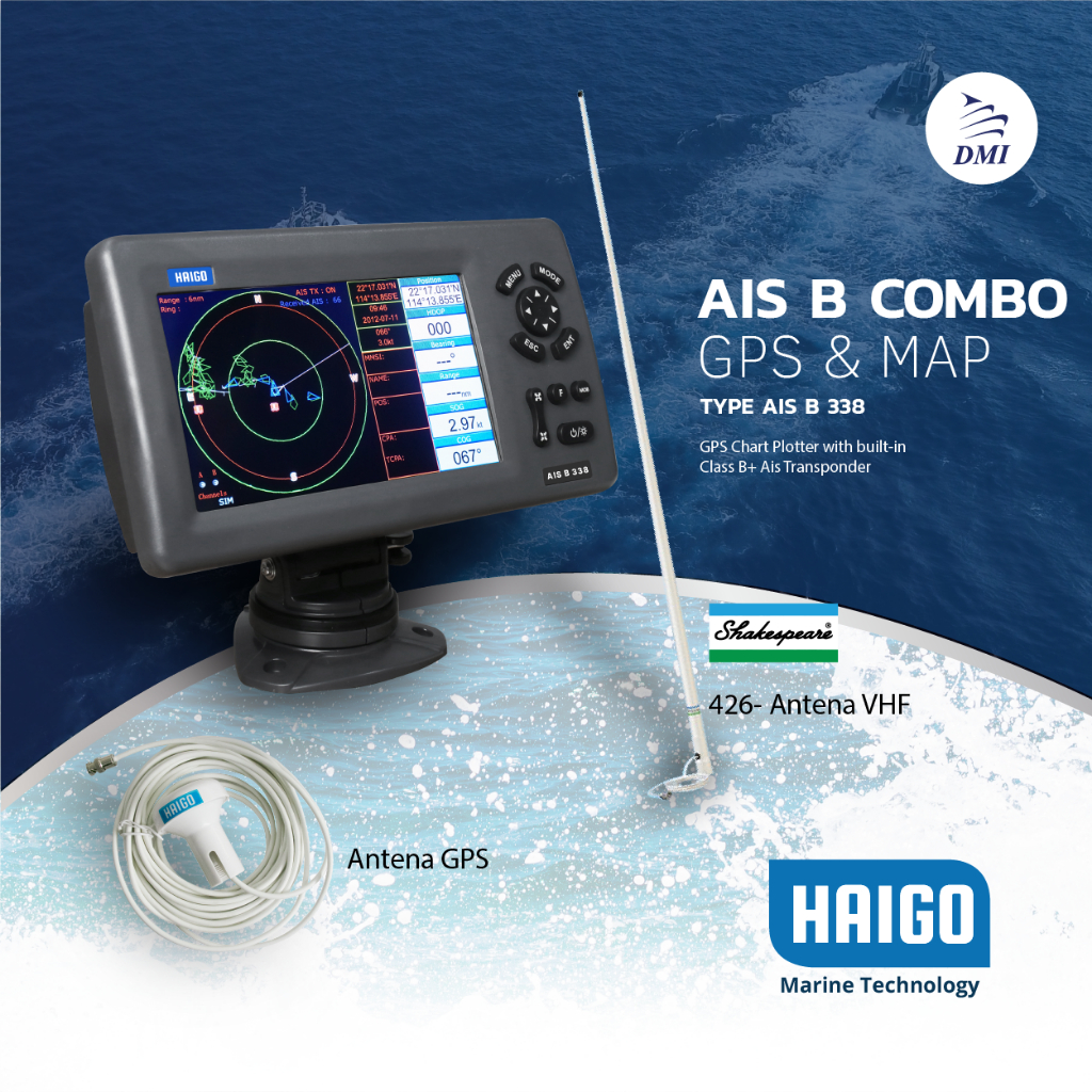 Jual HAIGO GPS KAPAL NELAYAN HAIGO B338 WITH Shakespeare 426-N Antena ...