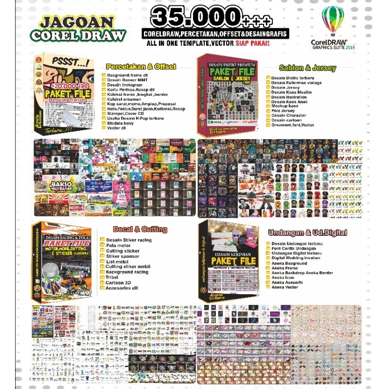 Jual Puluhan Ribu File Desain Siap Cetak dan Mahir Coreldraw | Shopee ...