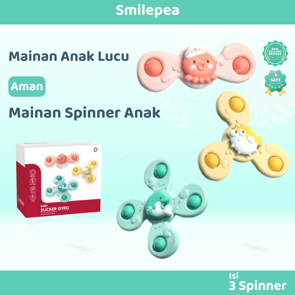 Jual 3PCS Mainan Fidget Spinner Anak Pop it Mainan Mandi Bayi Spiner ...