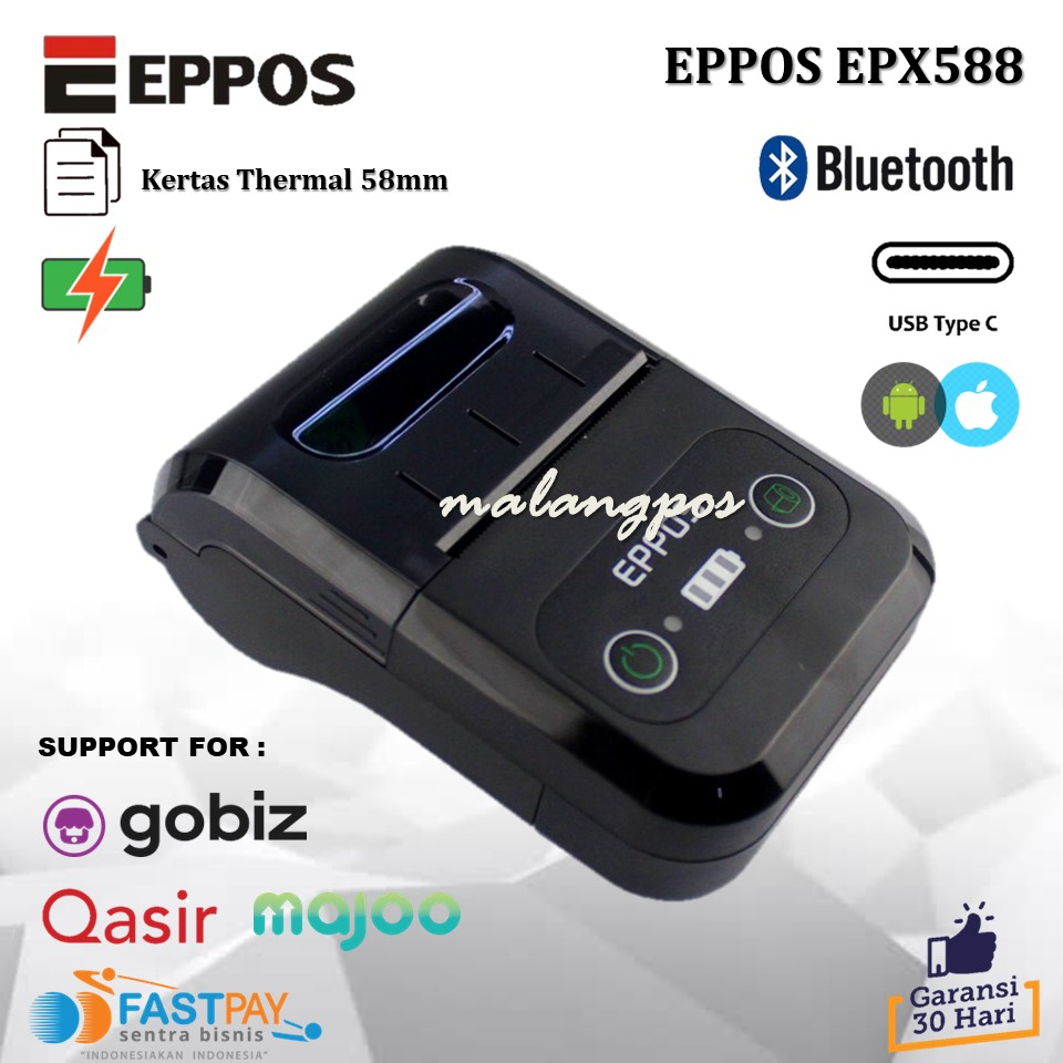 Jual Mini Printer Portable Eppos EPX588 RPP02 Printer Thermal Bluetooth Printer Struk 58mm ...