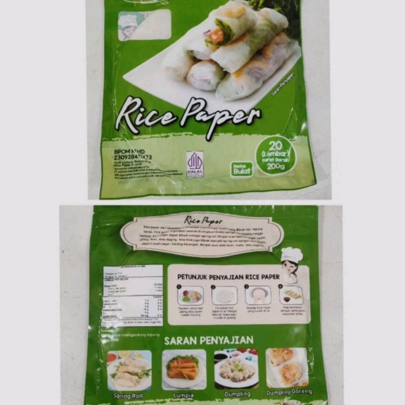 Jual Java rice paper halal isi 20 lembar untuk kulit lumpia spring rol ...