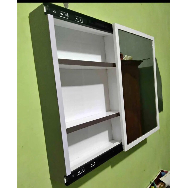 Jual LEMARI CERMIN RAK KOSMETIK PINTU GESER SLEDING CERMIN KAMAR MANDI ...