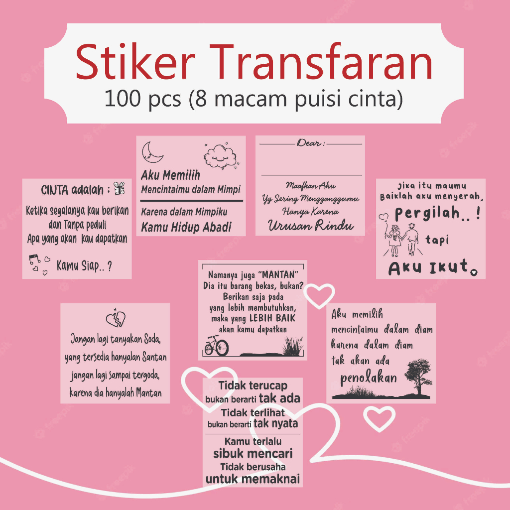Jual Stiker Puisi Cinta Transfaran | Shopee Indonesia