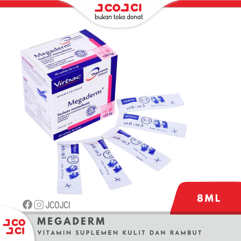 Jual Megaderm 4 ml / 8 ml Vitamin Suplemen Bulu dan Rambut Kucing ...