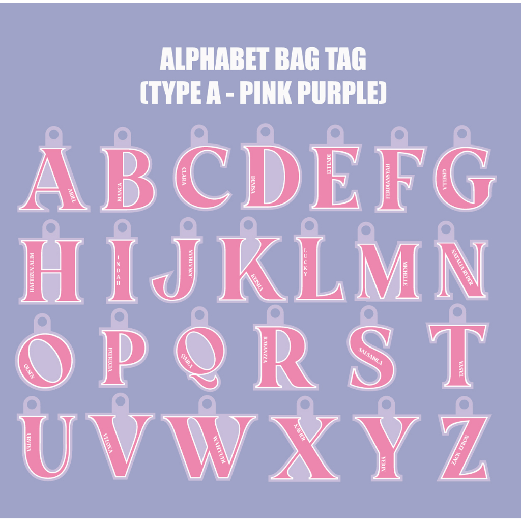 Jual Gantungan Nama bag tag huruf Alphabet | Shopee Indonesia