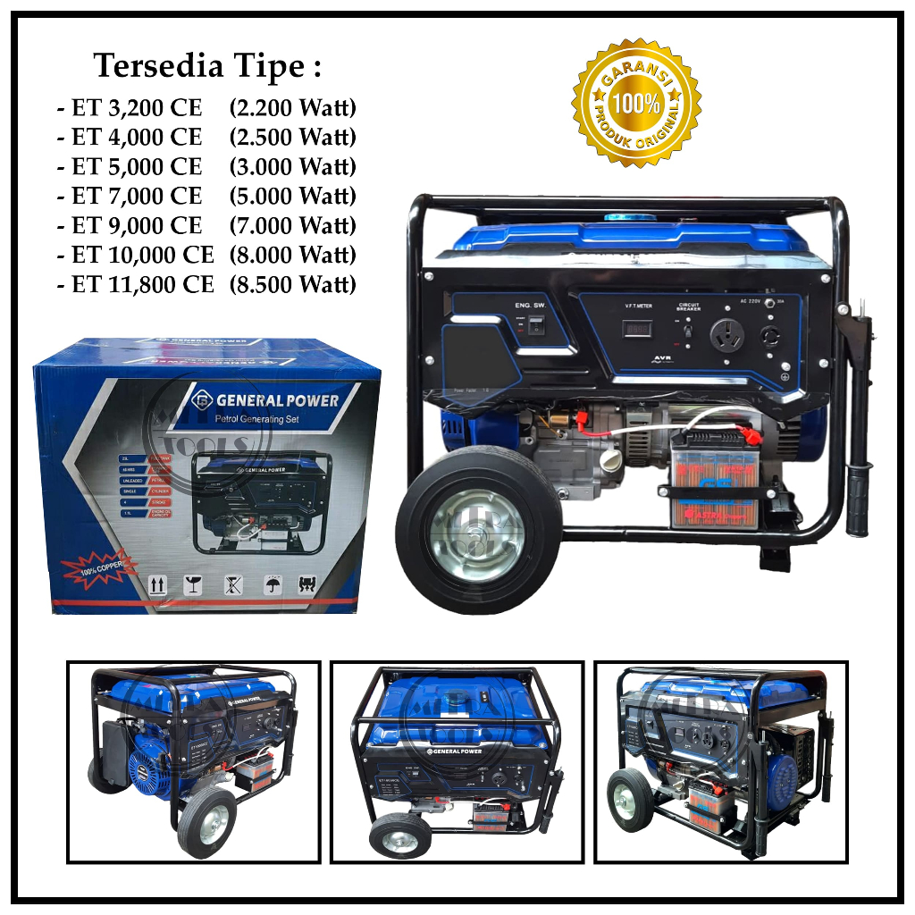 Jual GENERAL Genset ET5.000CE Power Generator 3000 Watt / Generator ET ...