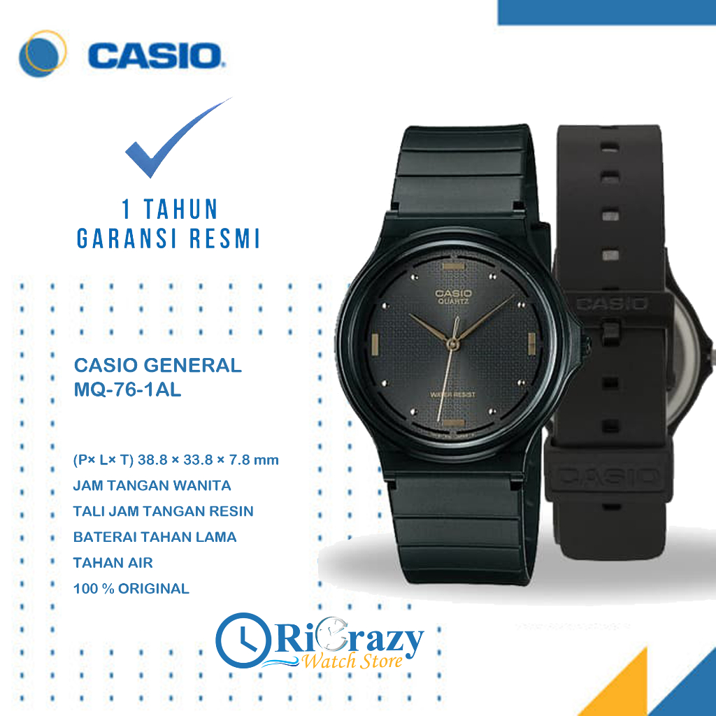 Jual [ PROMO ] Casio Jam Tangan Analog MQ-76-1A / MQ-76 Original Resin Band Murah Garansi Resmi ...