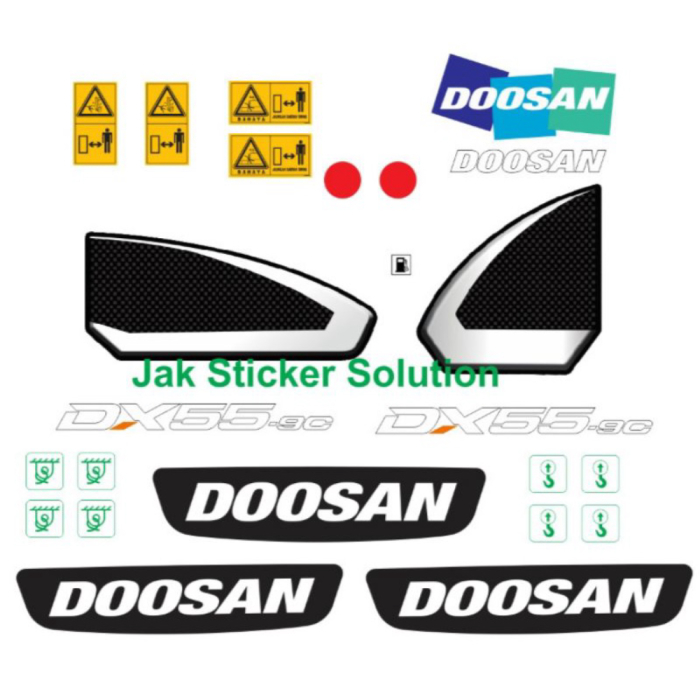 Jual STICKER ALAT BERAT STIKER Excavator Doosan DX55-9C BAHAN HIGH ...