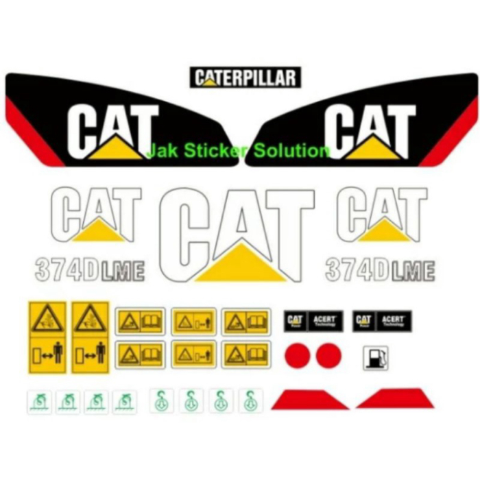 Jual STICKER ALAT BERAT STIKER Excavator Caterpillar Cat 374D LME BAHAN ...