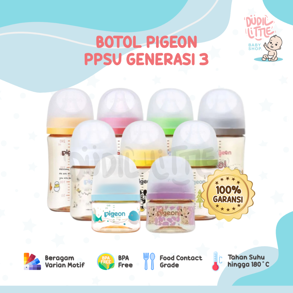 Jual Pigeon gen 3 Wide Neck PPSU ukuran 80ml 160ml 240ml dan 330ml | Shopee Indonesia
