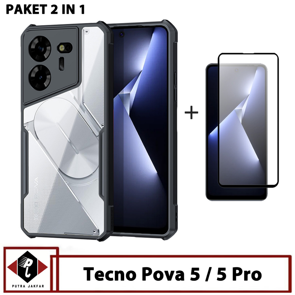 Jual Paket 2in1 Casing Transparan Tecno Pova 5 Pro / Pova 5 Free ...