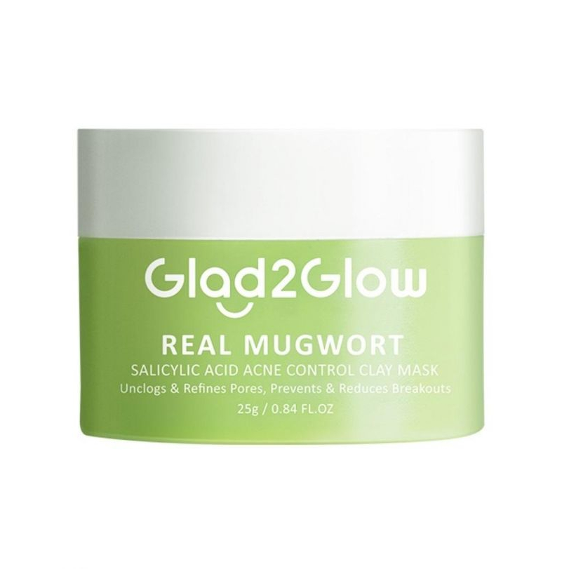 Jual Glad2Glow Real Mugwort Salicylic Acid Acne Control Clay Mask | Shopee Indonesia