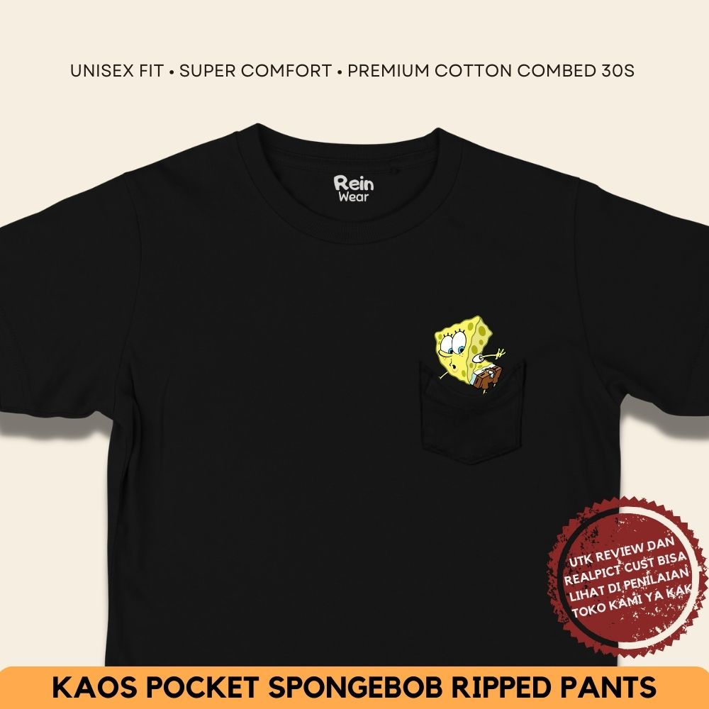 Jual READY Kaos Pocket Spongebob Ripped Pants Patrick Squidward Baju ...