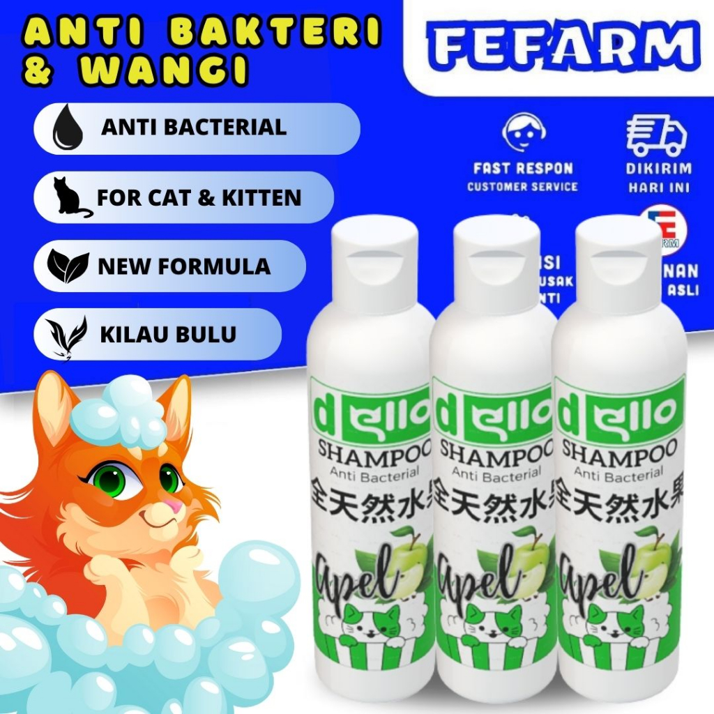Jual Shampoo Kucing Apel Anti Jamur Dan Bakteri Menebalkan Bulu Harum ...