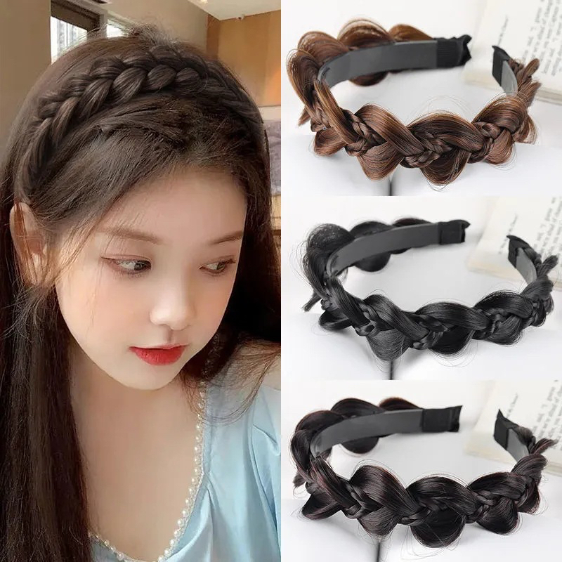 Jual bando rambut palsu kepang bando pesta | Shopee Indonesia